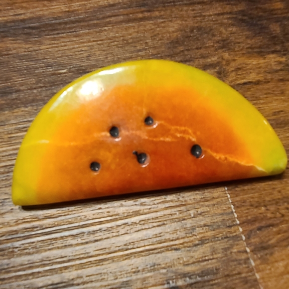 Vintage | Accents | Vintage Alabaster Stone Watermelon Fruit | Poshmark